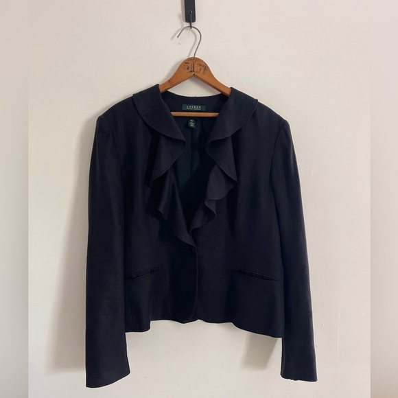 Lauren Ralph Lauren | Jackets & Coats | Lauren Ralph Lauren Black Linen ...